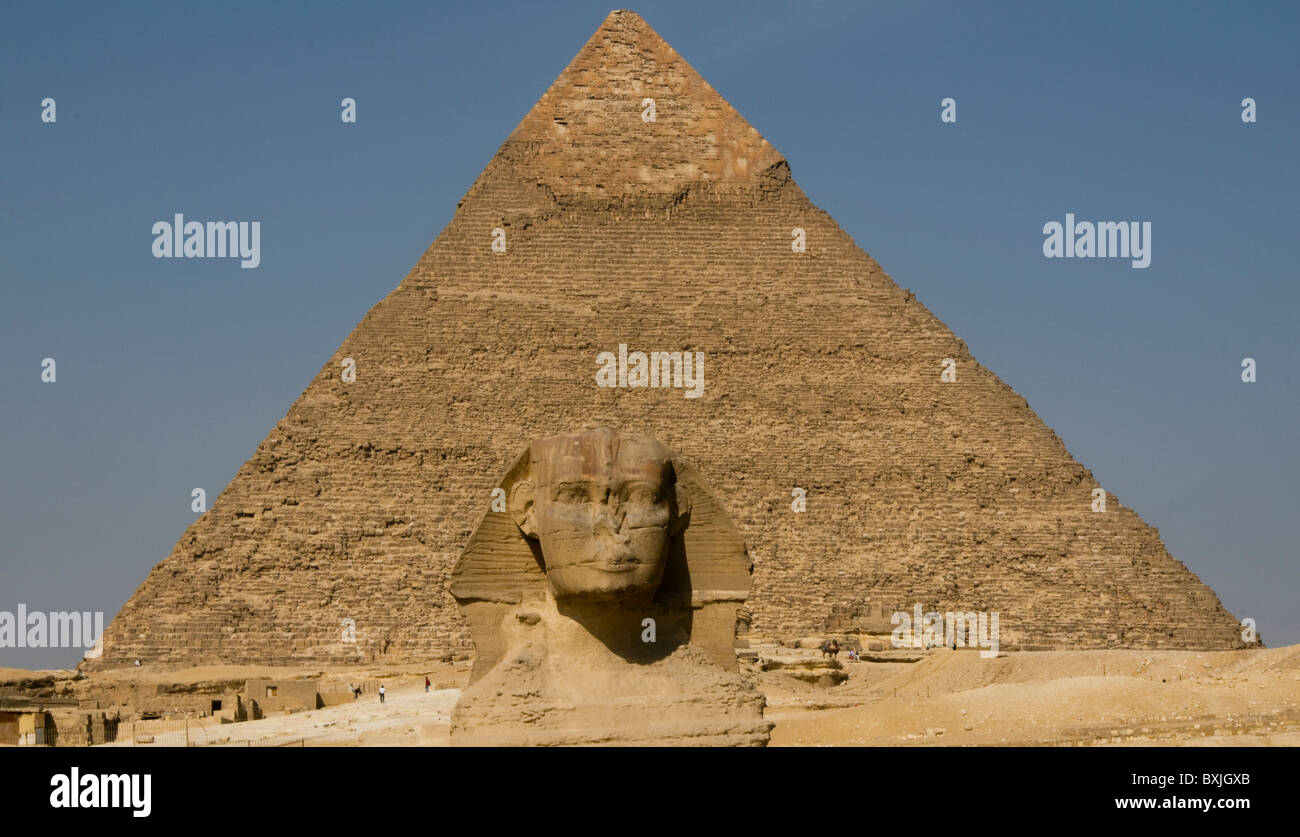 The Sphinx sits at the entrance of the Great Pyramids of Giza in Cairo ...