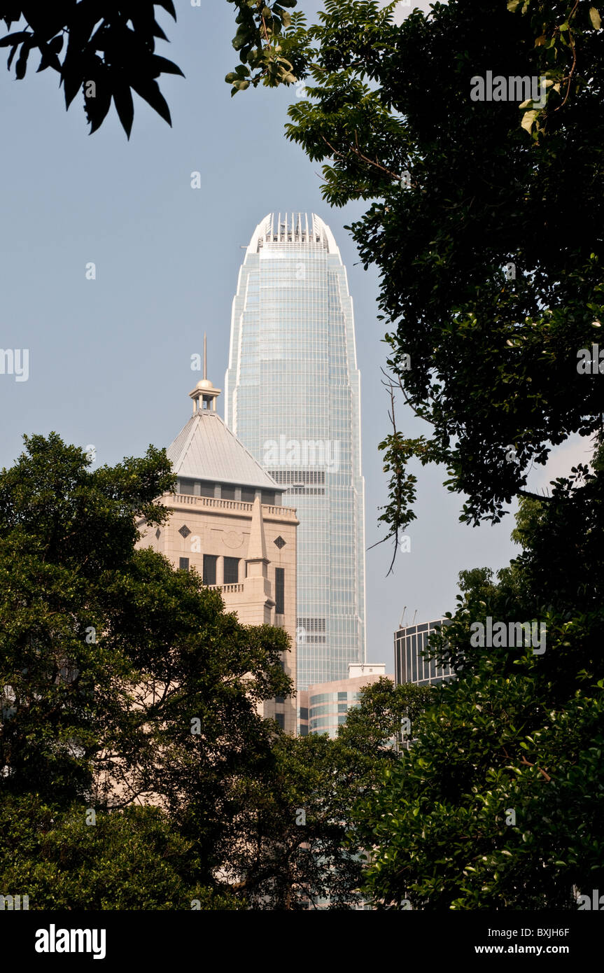 IFC 2 tower from the Botanical Gardens, Hong Kong Island, China Stock ...