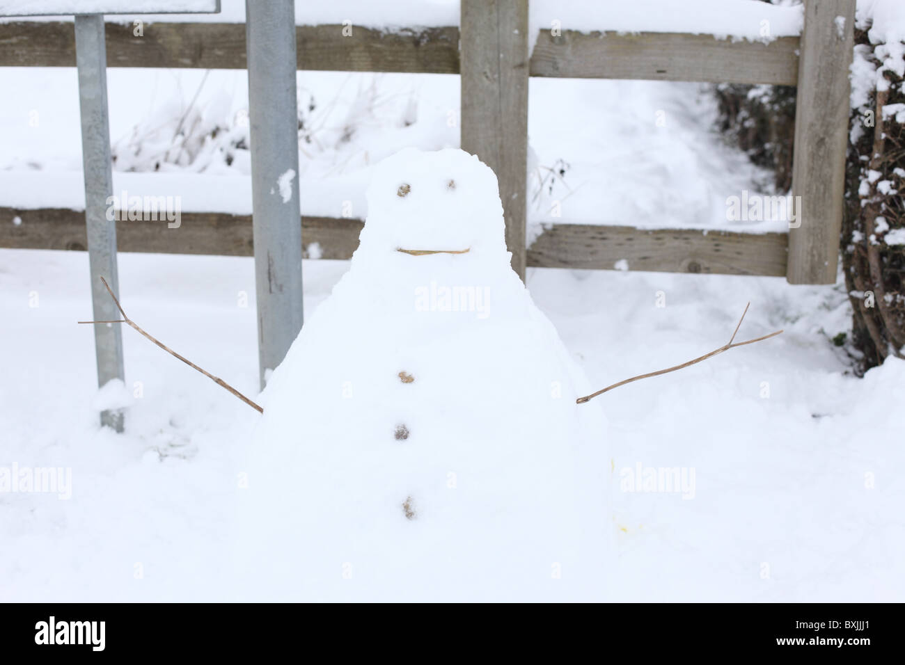 Snowman with stick arms hi-res stock photography and images - Alamy