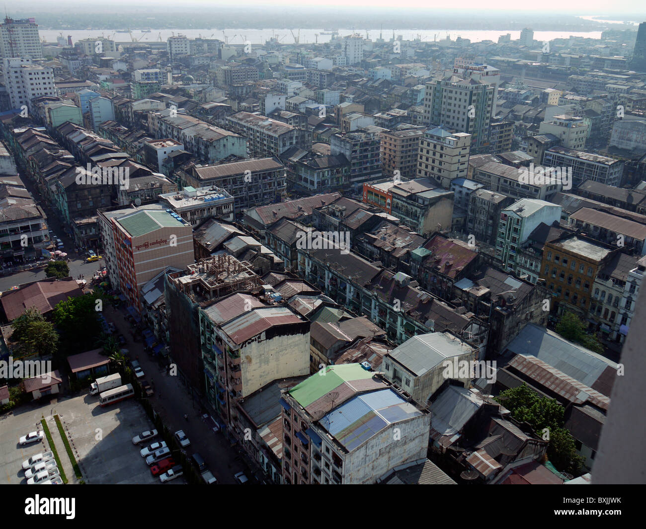View over Yangon, Burma, Myanmar Stock Photo - Alamy