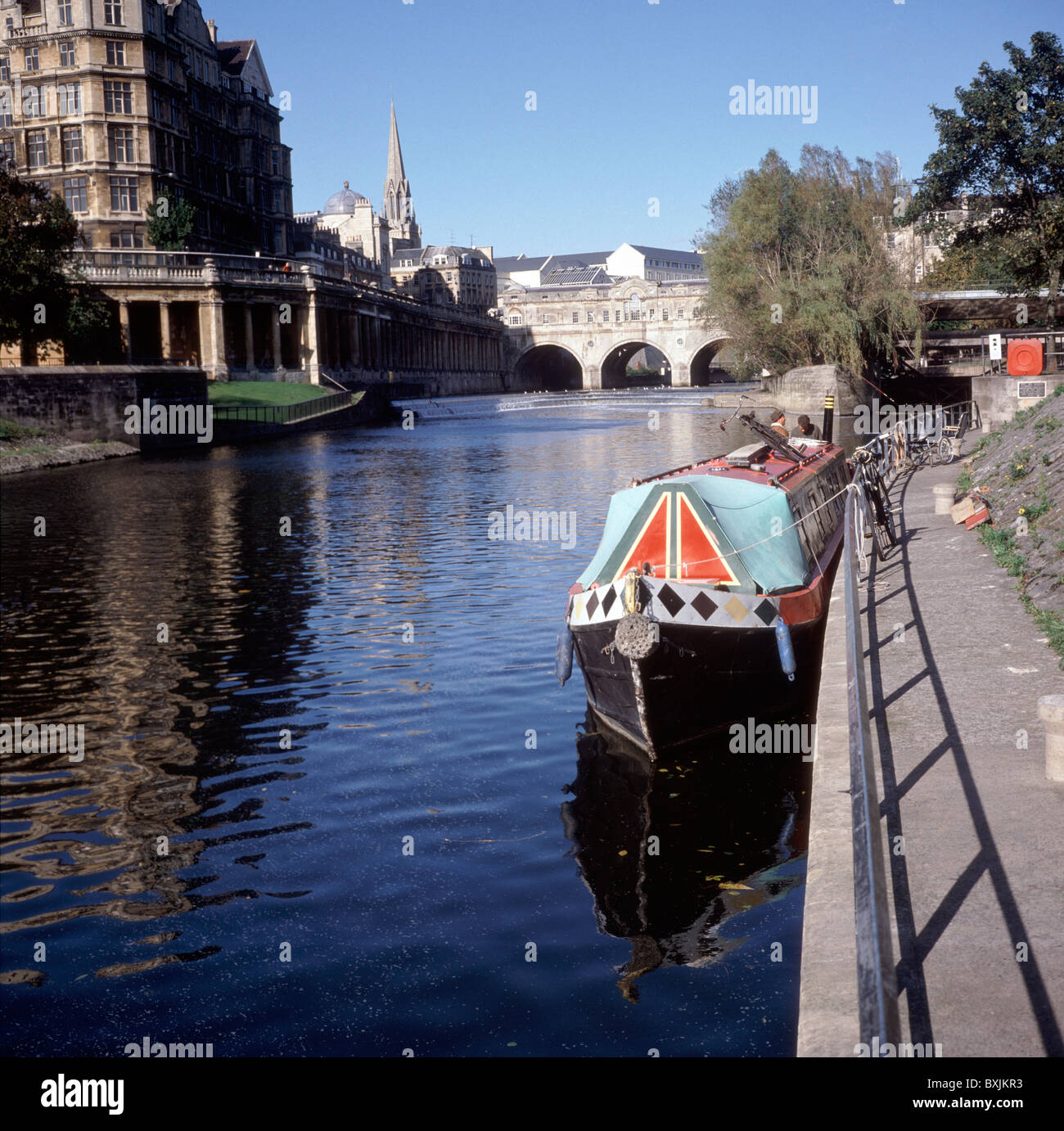 River Avon boat Pulteney Bridge Bath Somerset England Stock Photo - Alamy