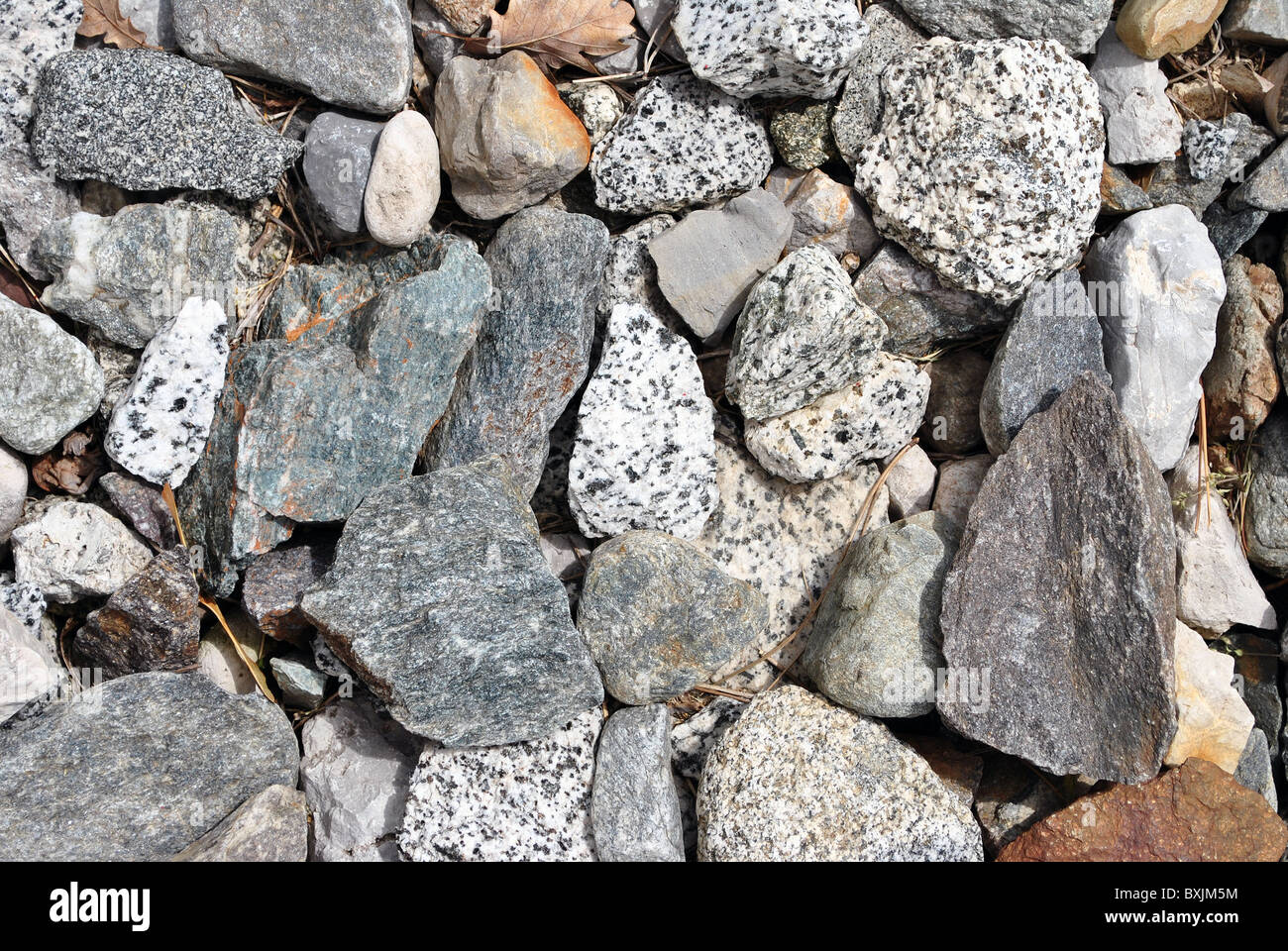 sharp irregular stones of various types colorful and harmonious Stock ...