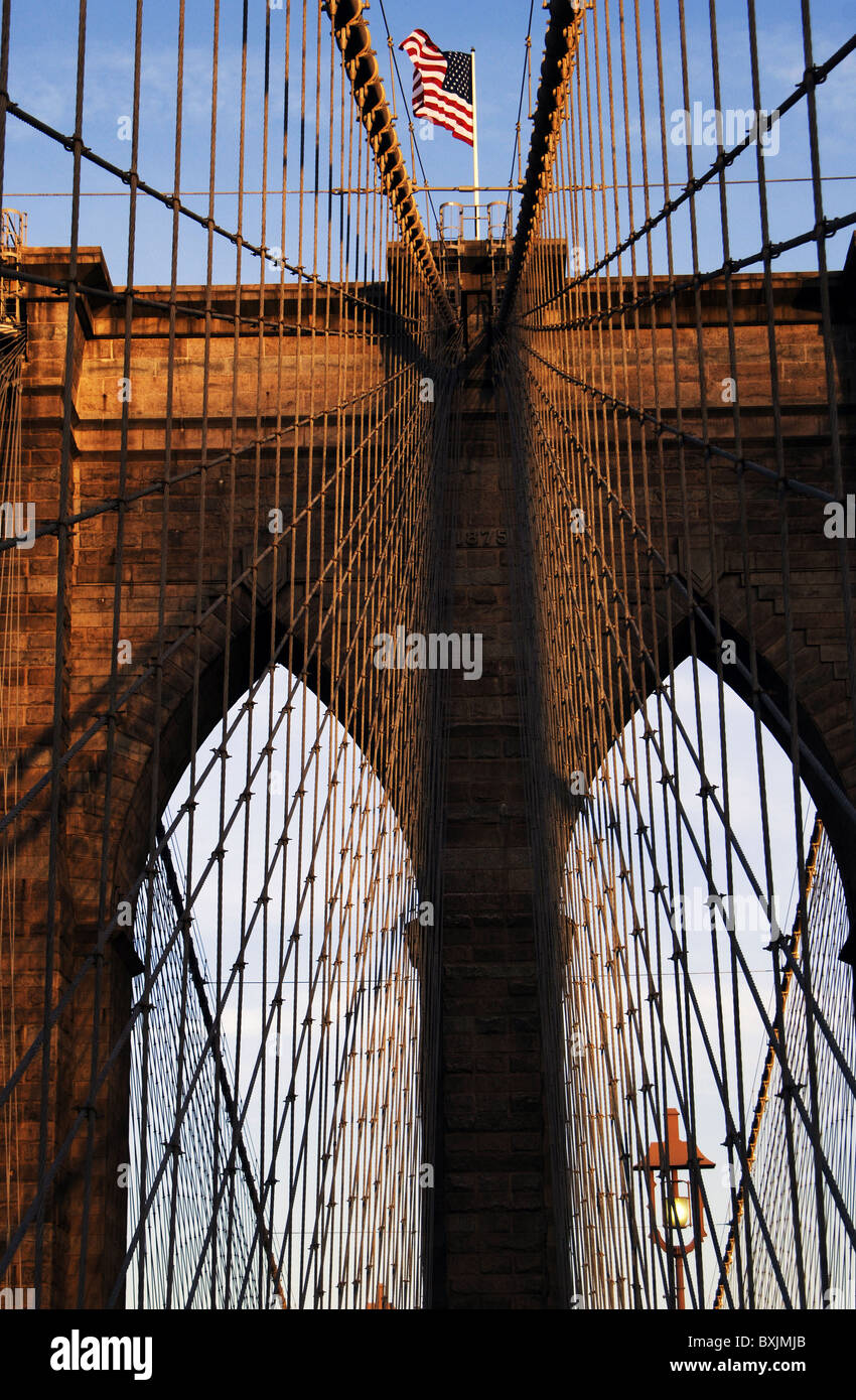 United States. New York. Brooklyn bridge. Designed by John Augustus ...
