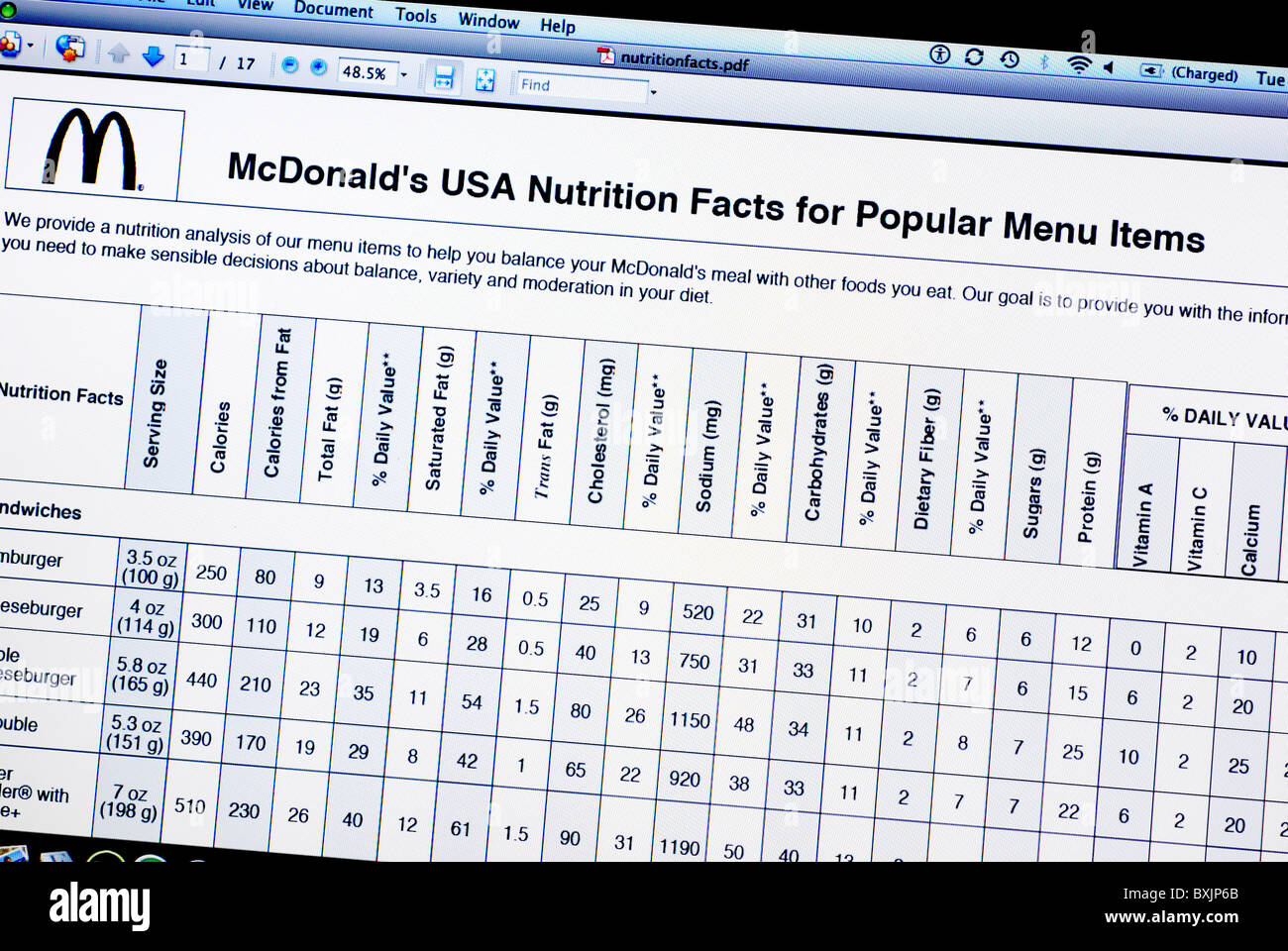 Mcdonalds menu hi-res stock photography and images - Alamy