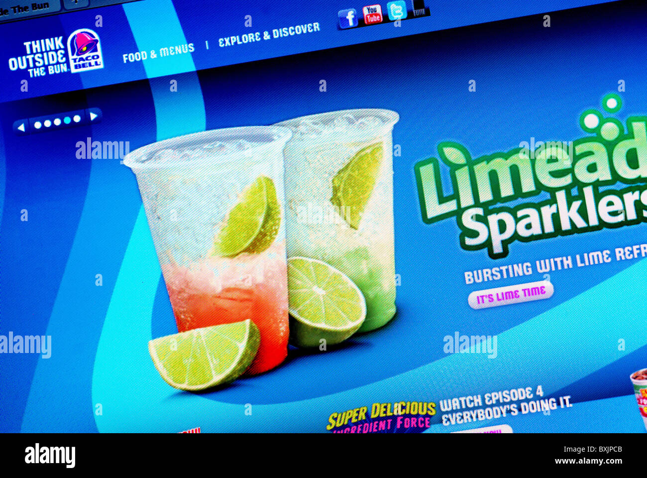 Limeade Sparklers Advertised on Taco Bell Website Stock Photo - Alamy