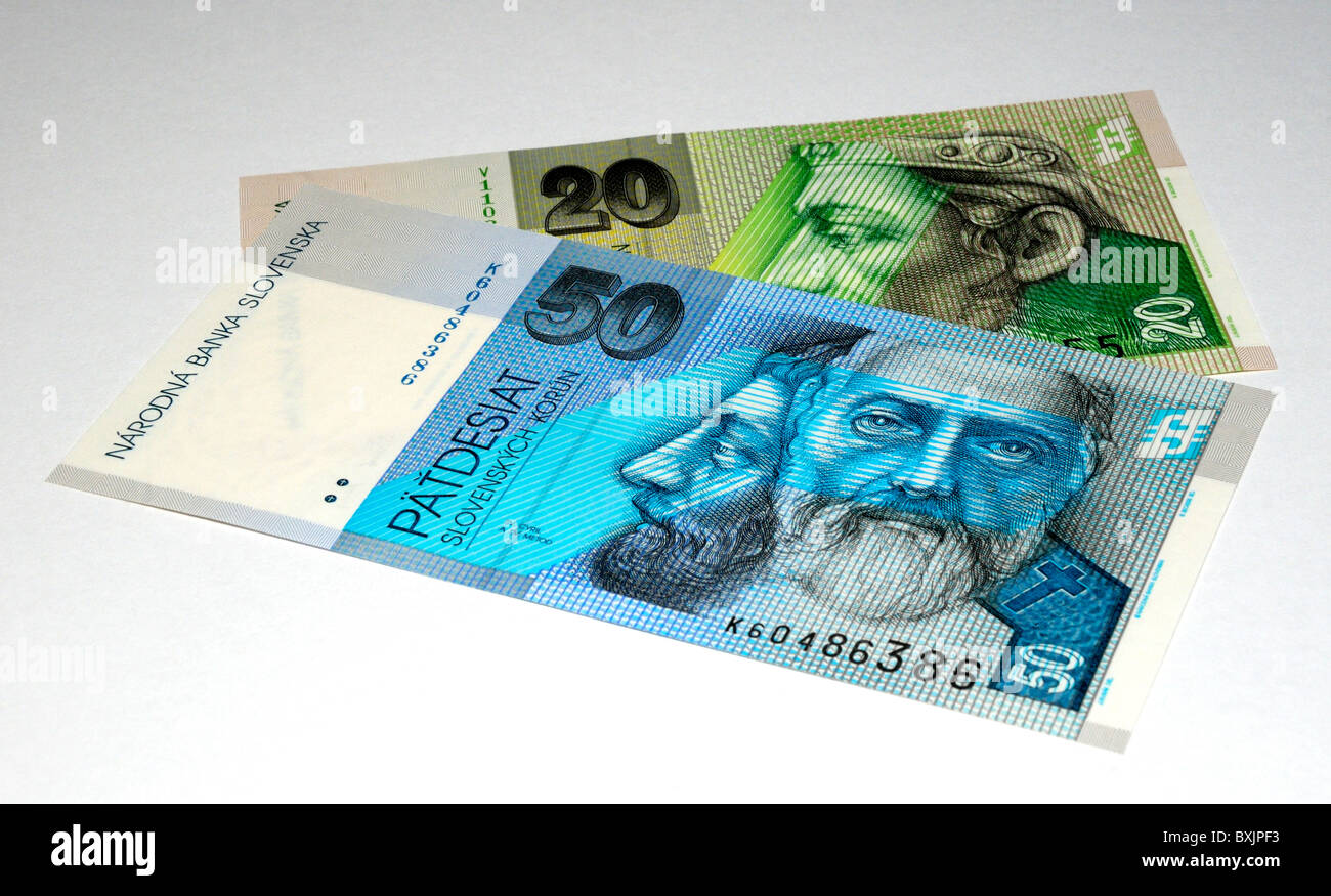 Slovakia Korun Bank Notes Stock Photo - Alamy