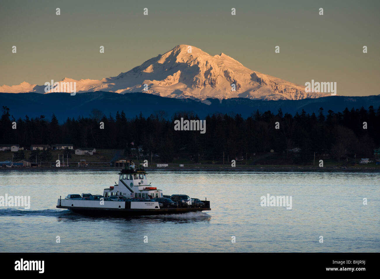 The Lummi island Ferry crosses Hales Pass from the Lummi Indian ...