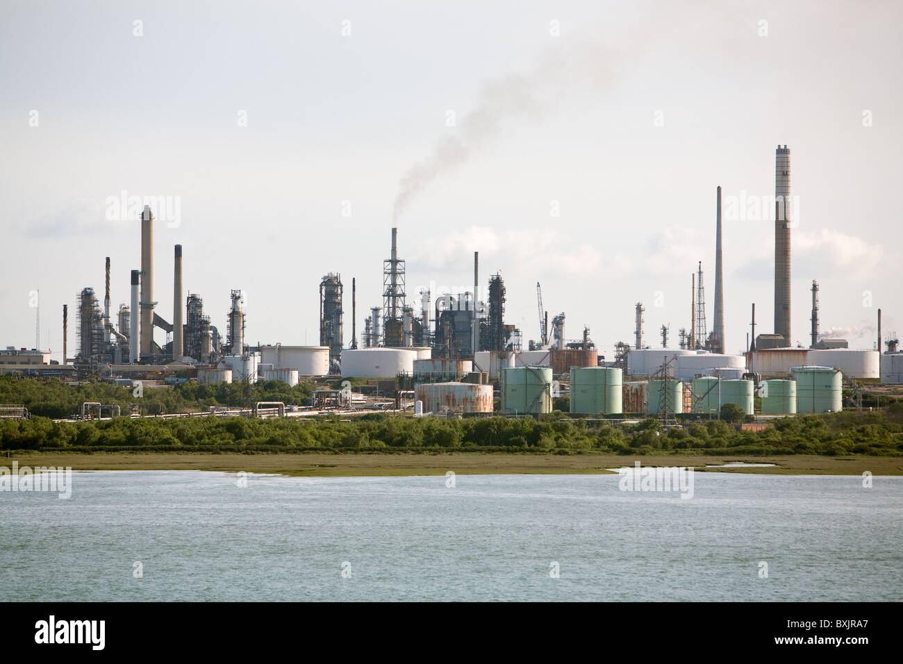 Esso Oil refinery Fawley Southampton waters Stock Photo - Alamy