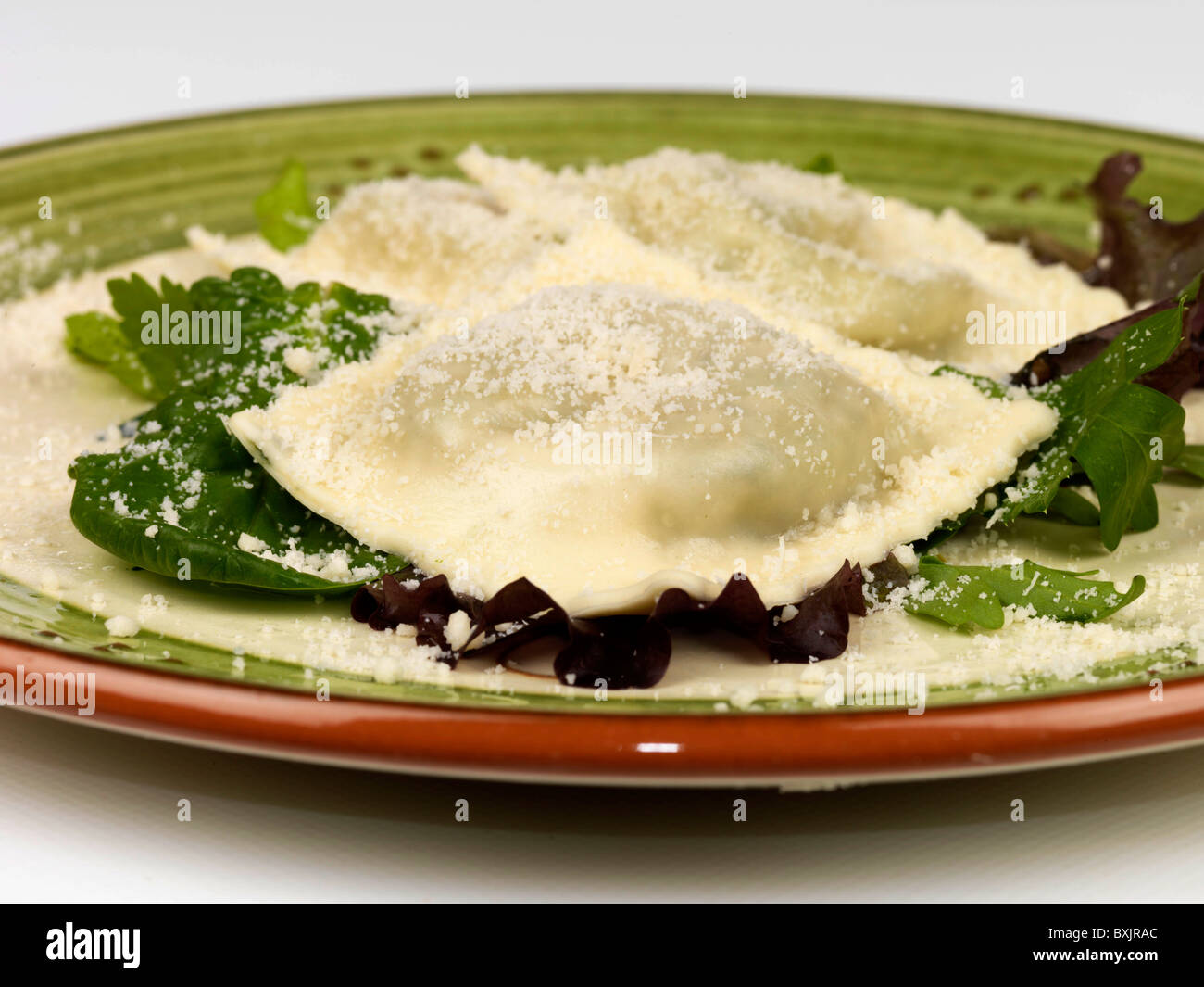 Ricotta and Spinach Ravioli Pasta Stock Photo - Alamy