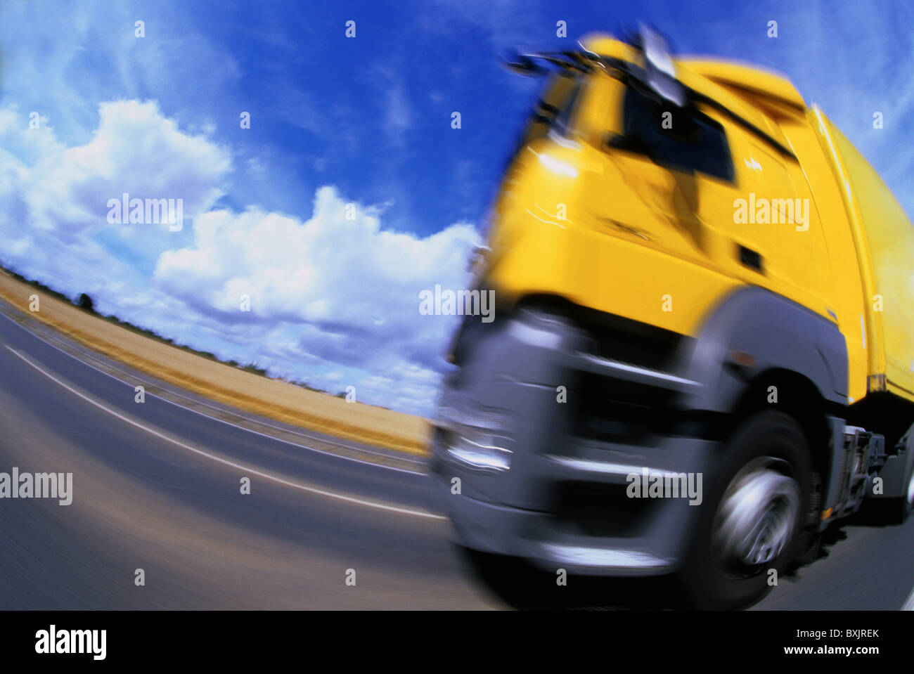 articulated lorry travelling on road near leeds yorkshire uk Stock ...