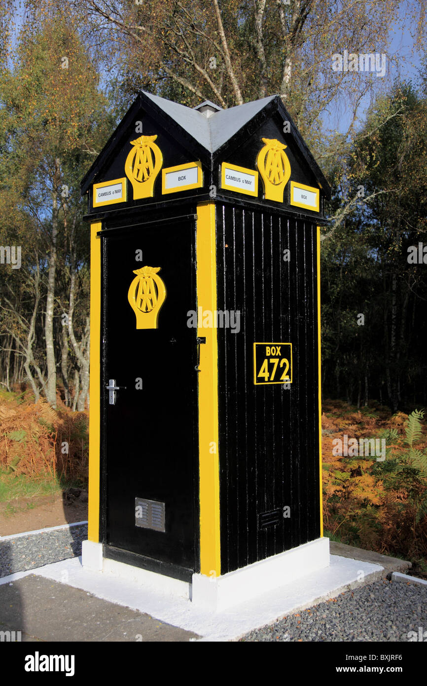 AA box 472 on the A93 at Cambus o’ May, east of Ballater, Aberdeenshire ...