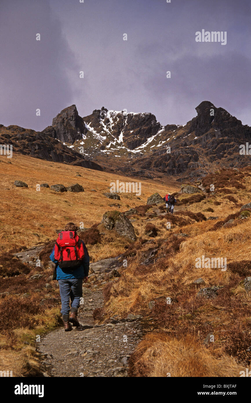 Walkers approaching The Cobbler in the Arrochar Alps Stock Photo - Alamy