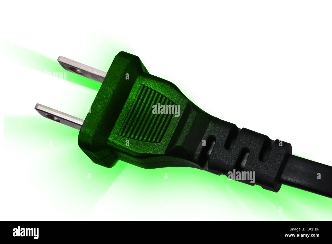 Green power plug Stock Photo - Alamy