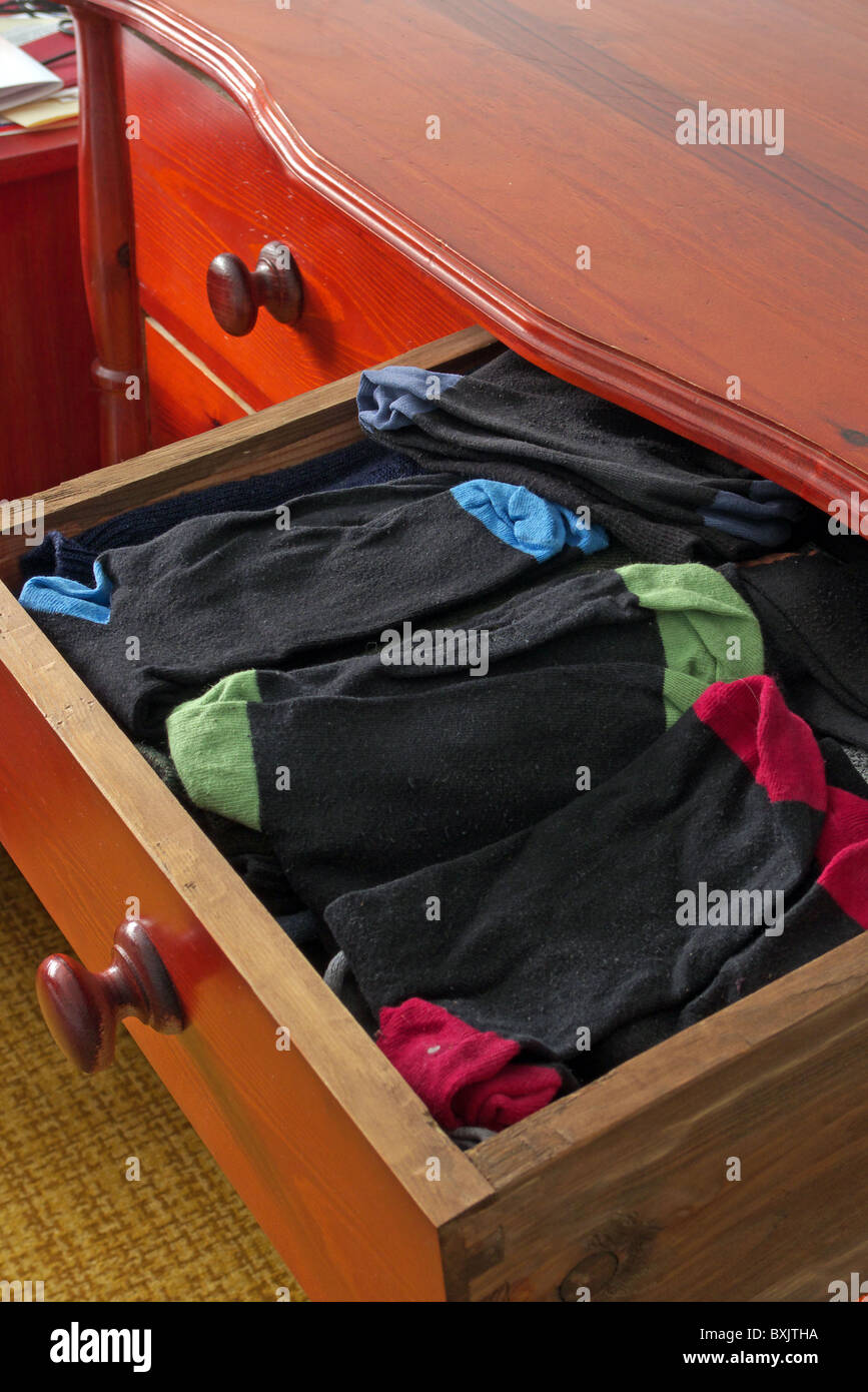 An Open Drawer Full of Mens Socks, UK Stock Photo - Alamy