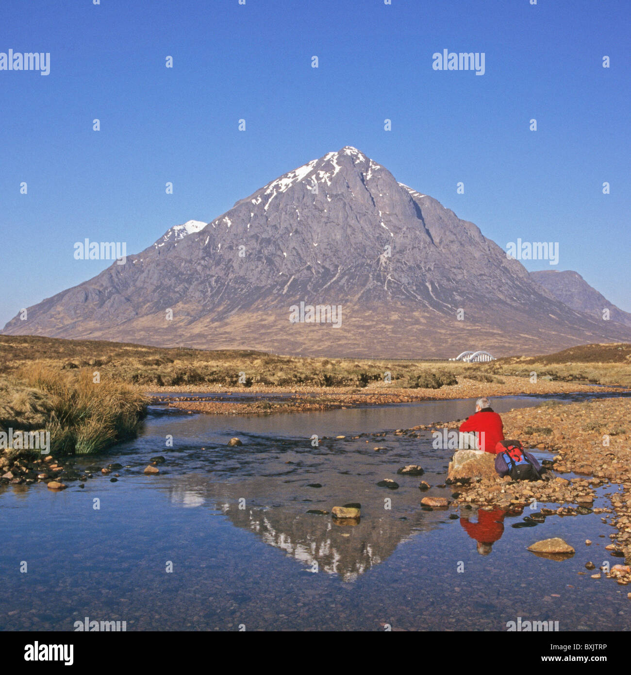 Buachaille Etive Mor and the River Etive from the West Highland Way ...
