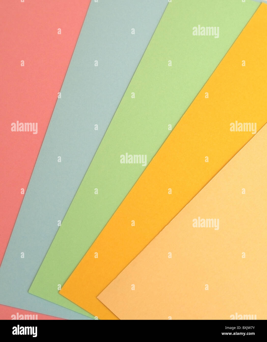 Five Sheets of Coloured Card/Paper Stock Photo - Alamy