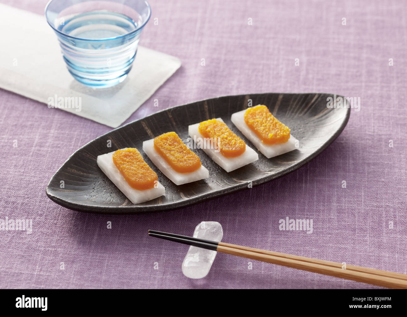 Dry salted mullet roe Stock Photo - Alamy
