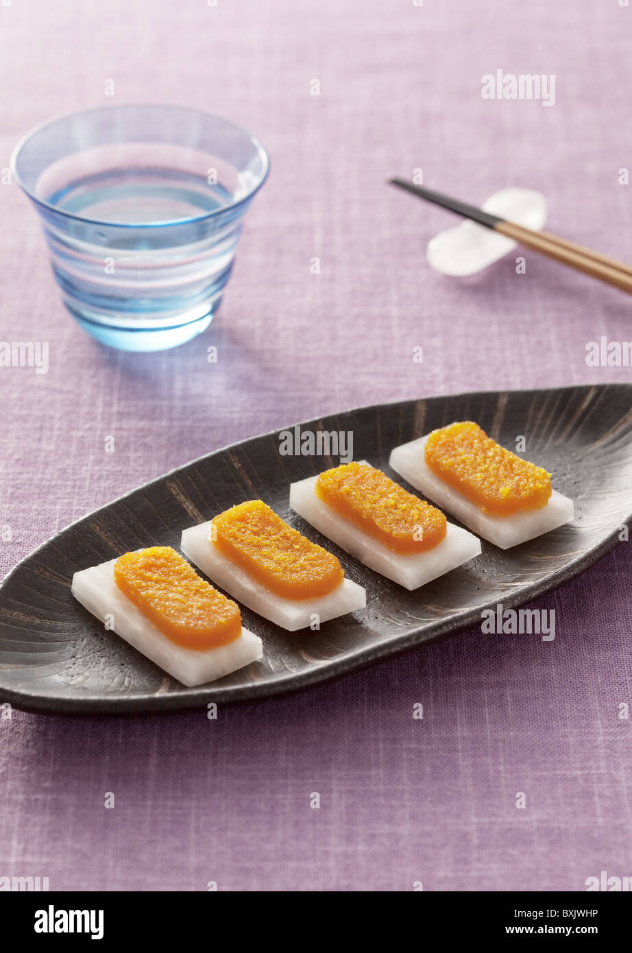 Dry salted mullet roe Stock Photo - Alamy