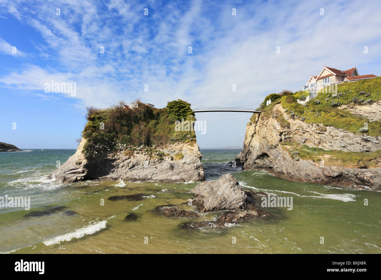 Newquay Island captured at high tide Stock Photo - Alamy
