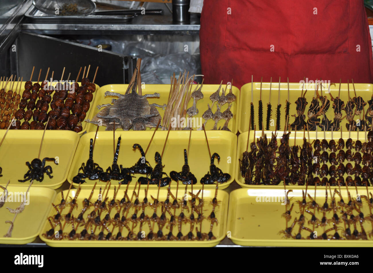 Food Market, Scorpion, Starfish, Bat, Beijing, China Stock Photo - Alamy