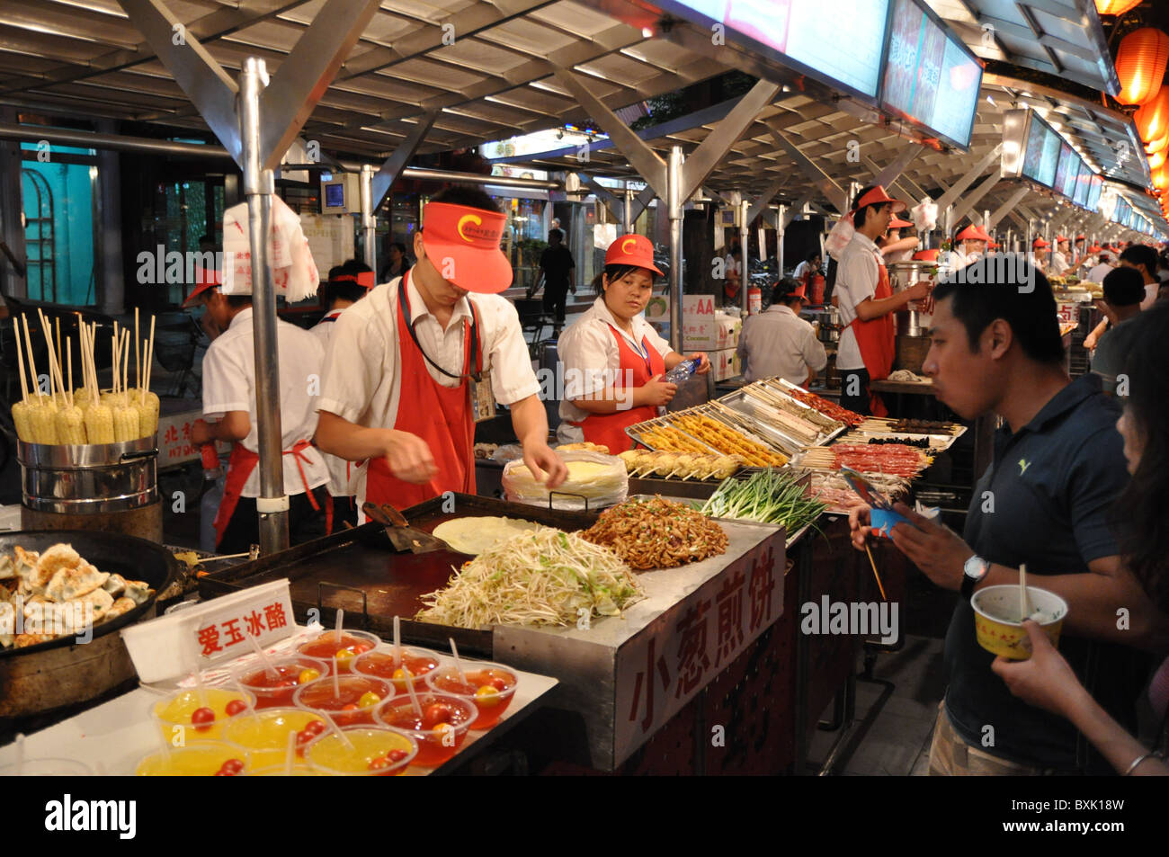 Traditional Food Market, Wangfujing Street, Beijing, China Stock Photo ...