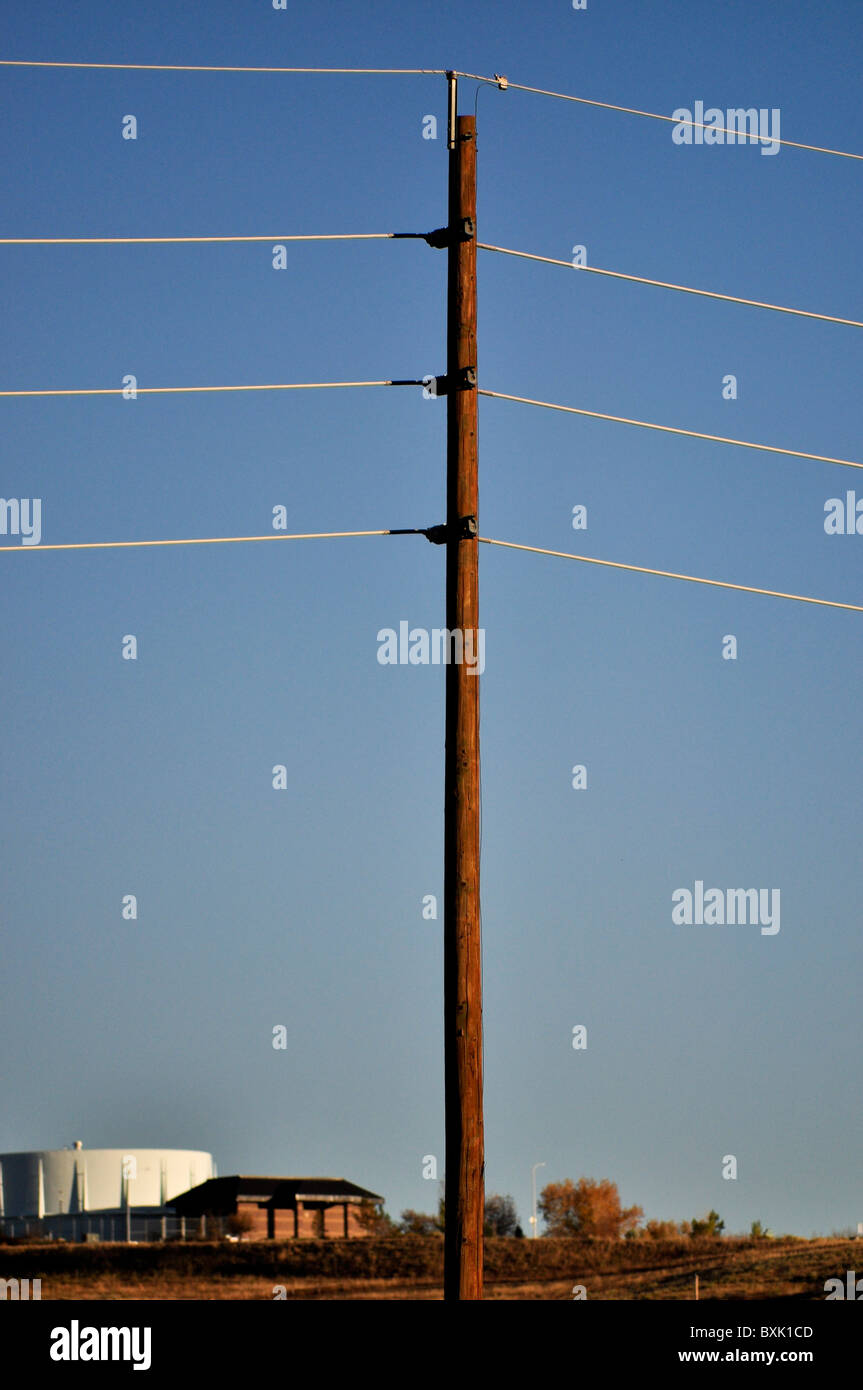 electrical wires and pole Stock Photo - Alamy