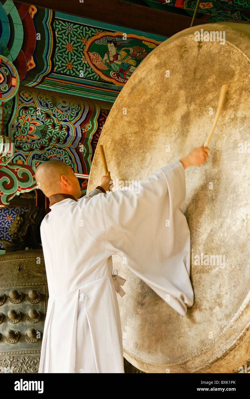 Buddhist Monk Beating High Resolution Stock Photography and Images - Alamy