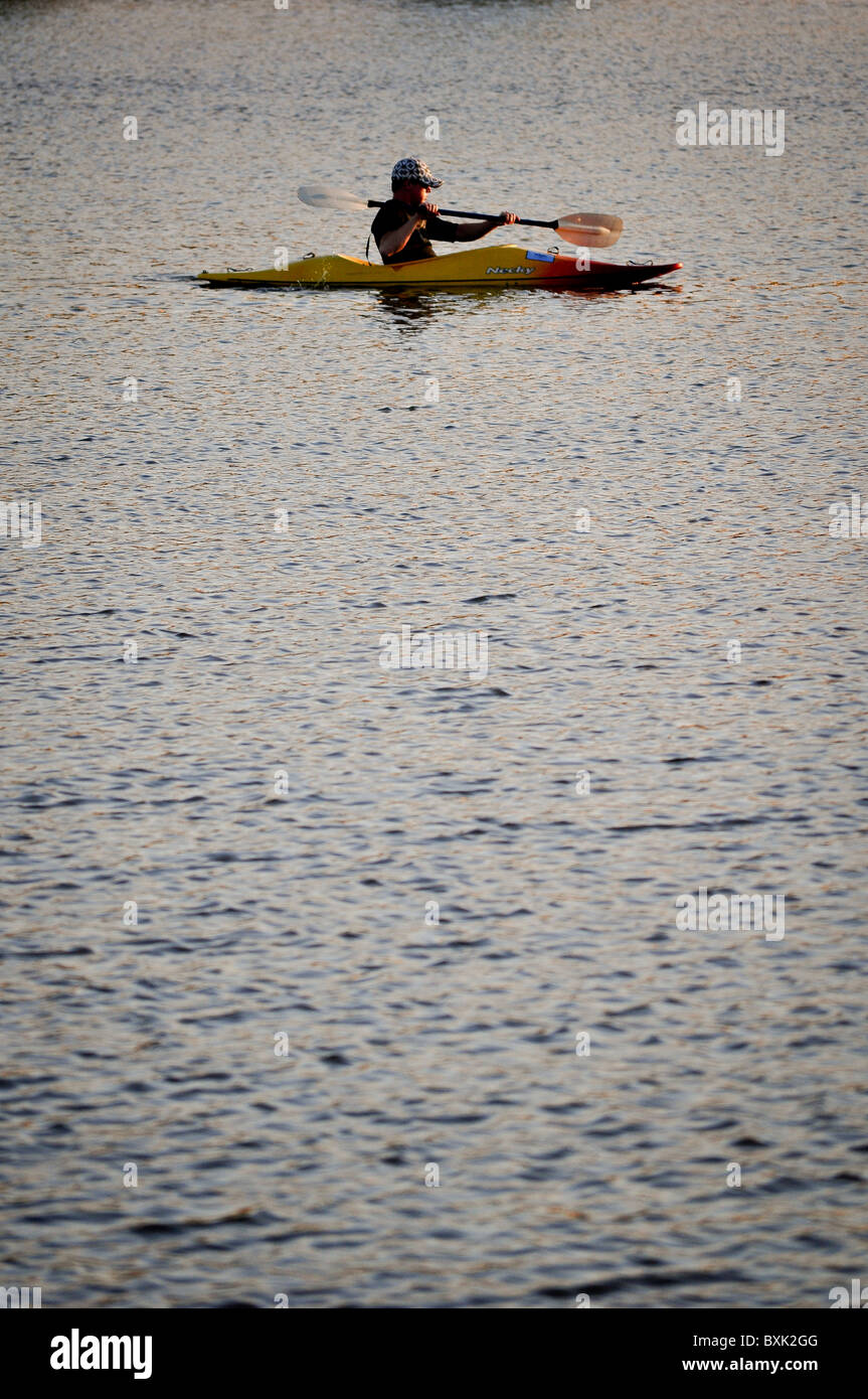 Man paddling blue kayak hi-res stock photography and images - Alamy