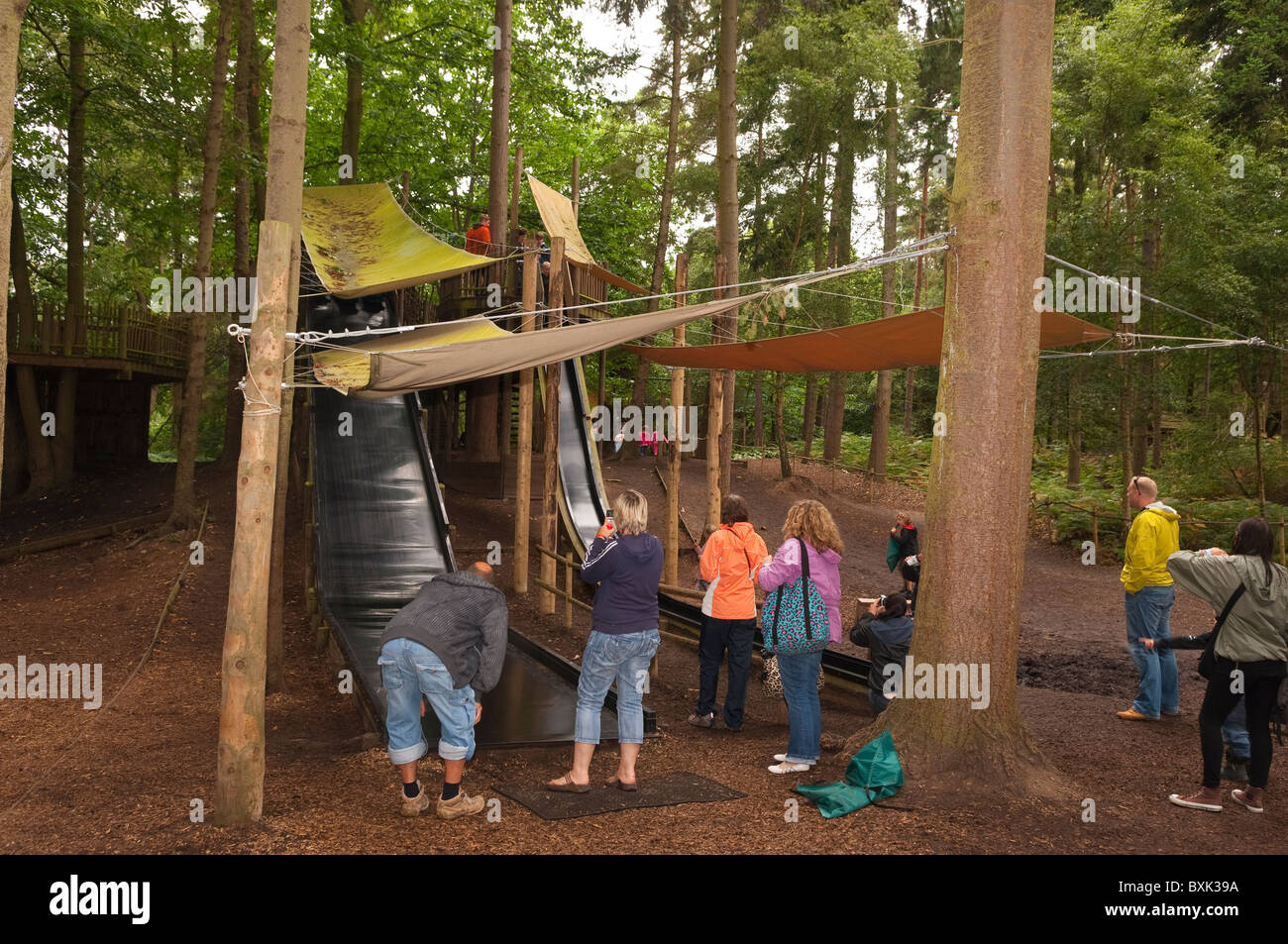 Slides at Bewilderwood adventure park in Hoveton , Norfolk , England ...