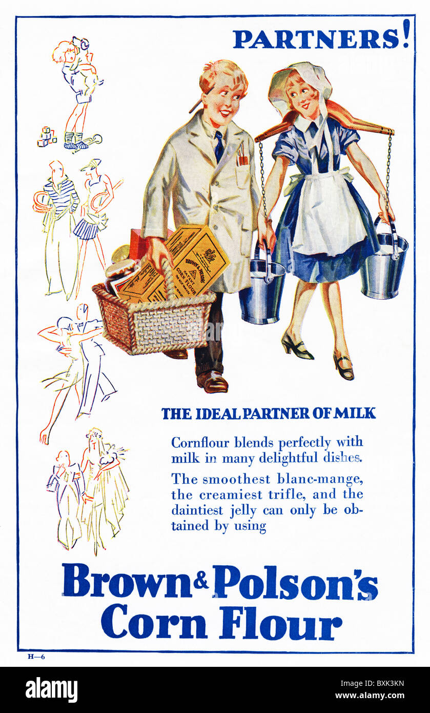 Full page advert for Brown and Polson's Corn Flour in women's magazine ...