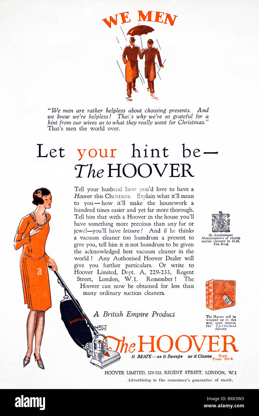 Full page colour advert for Hoover vacuum cleaner in women's magazine ...