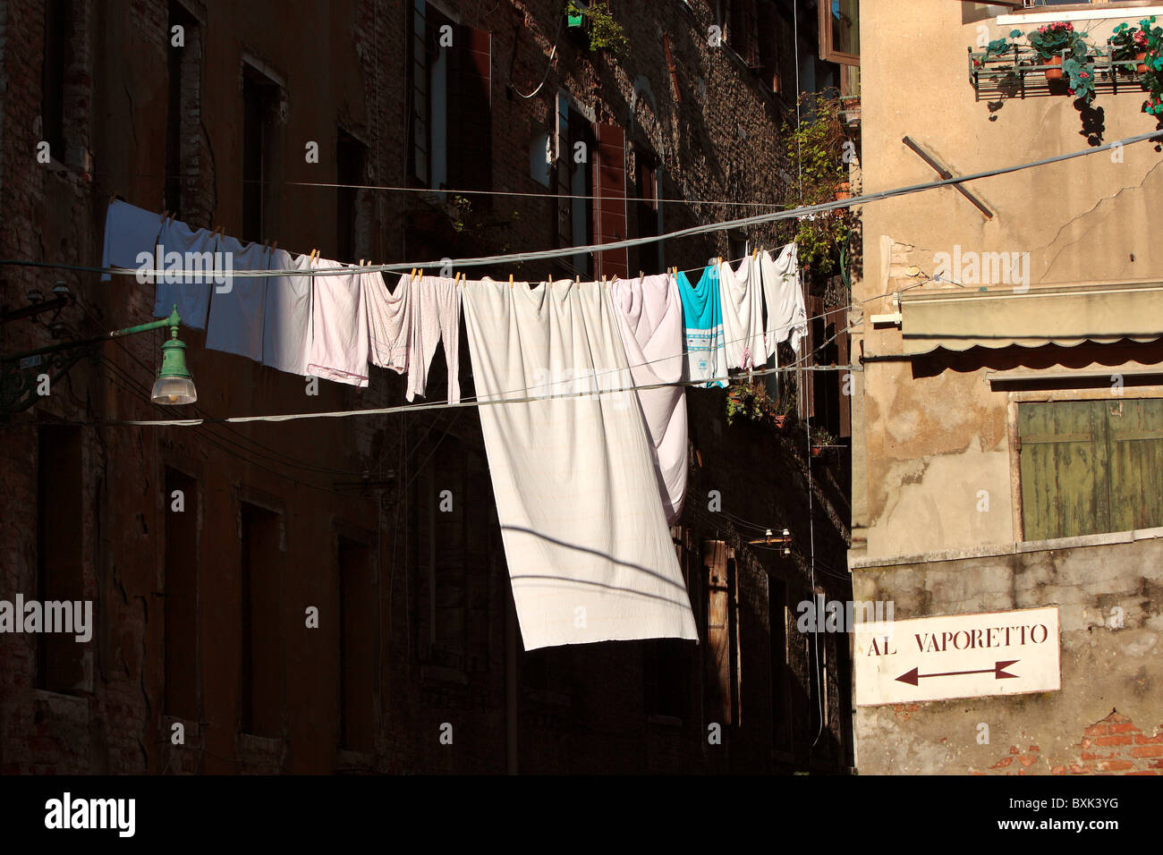 Laundry hanging on the line in Venice Italy Stock Photo - Alamy