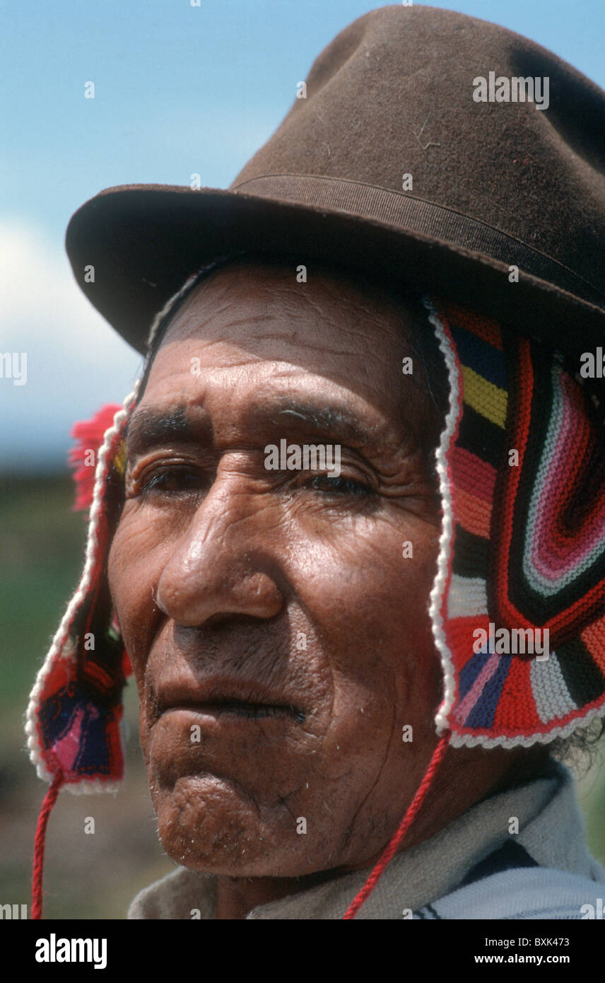 PERU. NATIVE QUECHUA MAN IN TAQUILE ISLAND ON LAKE TITICACA Stock Photo ...