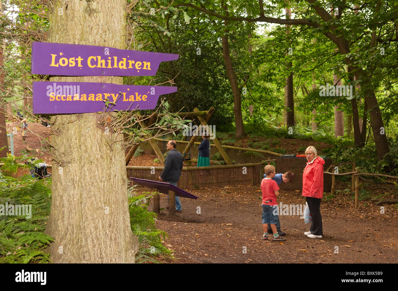Lost children sign bewilderwood adventure hi-res stock photography and ...