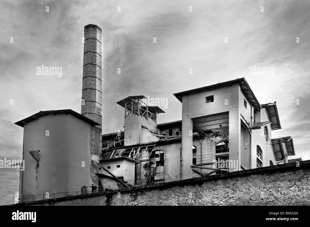 Old Factory Building Black And White