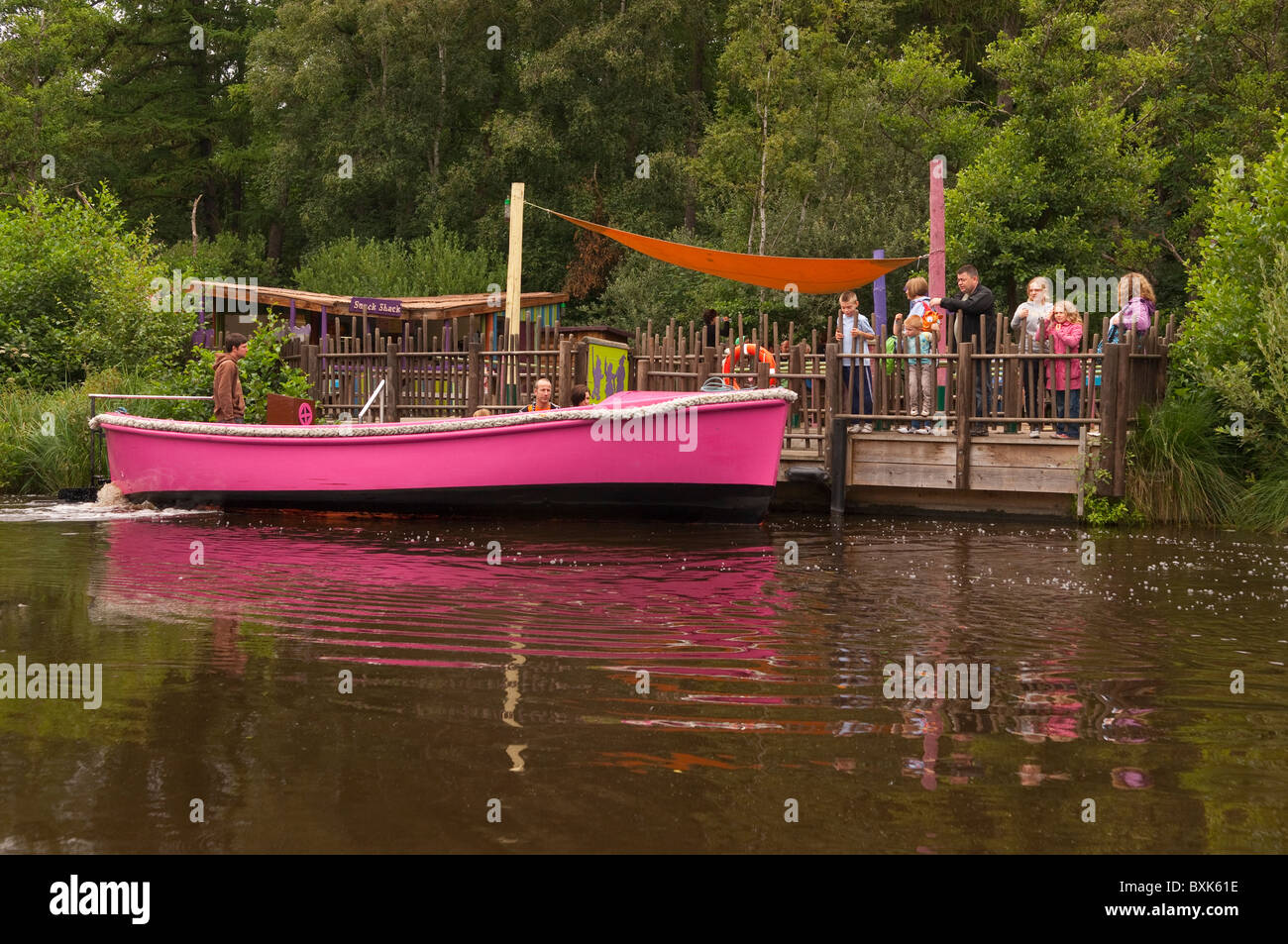 Visitors on the boat at Bewilderwood adventure park in Hoveton ...