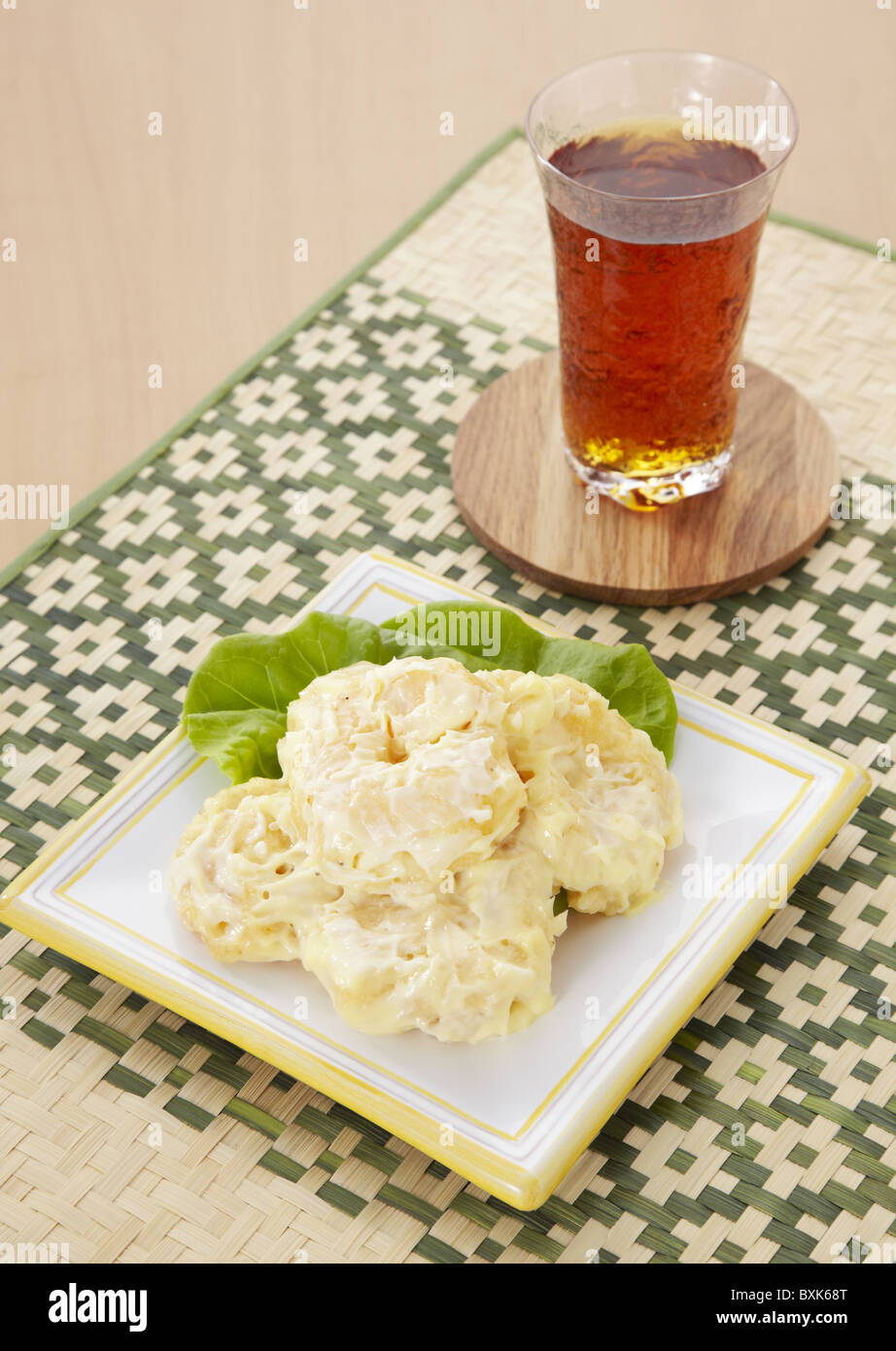 Prawns dressed with mayonnaise Stock Photo - Alamy