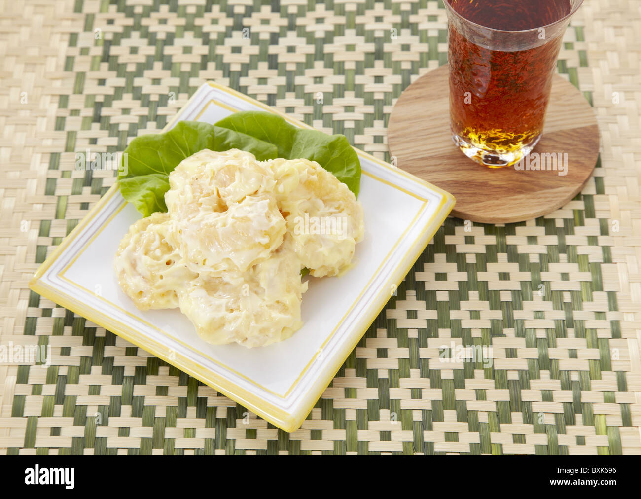 Prawns dressed with mayonnaise Stock Photo - Alamy