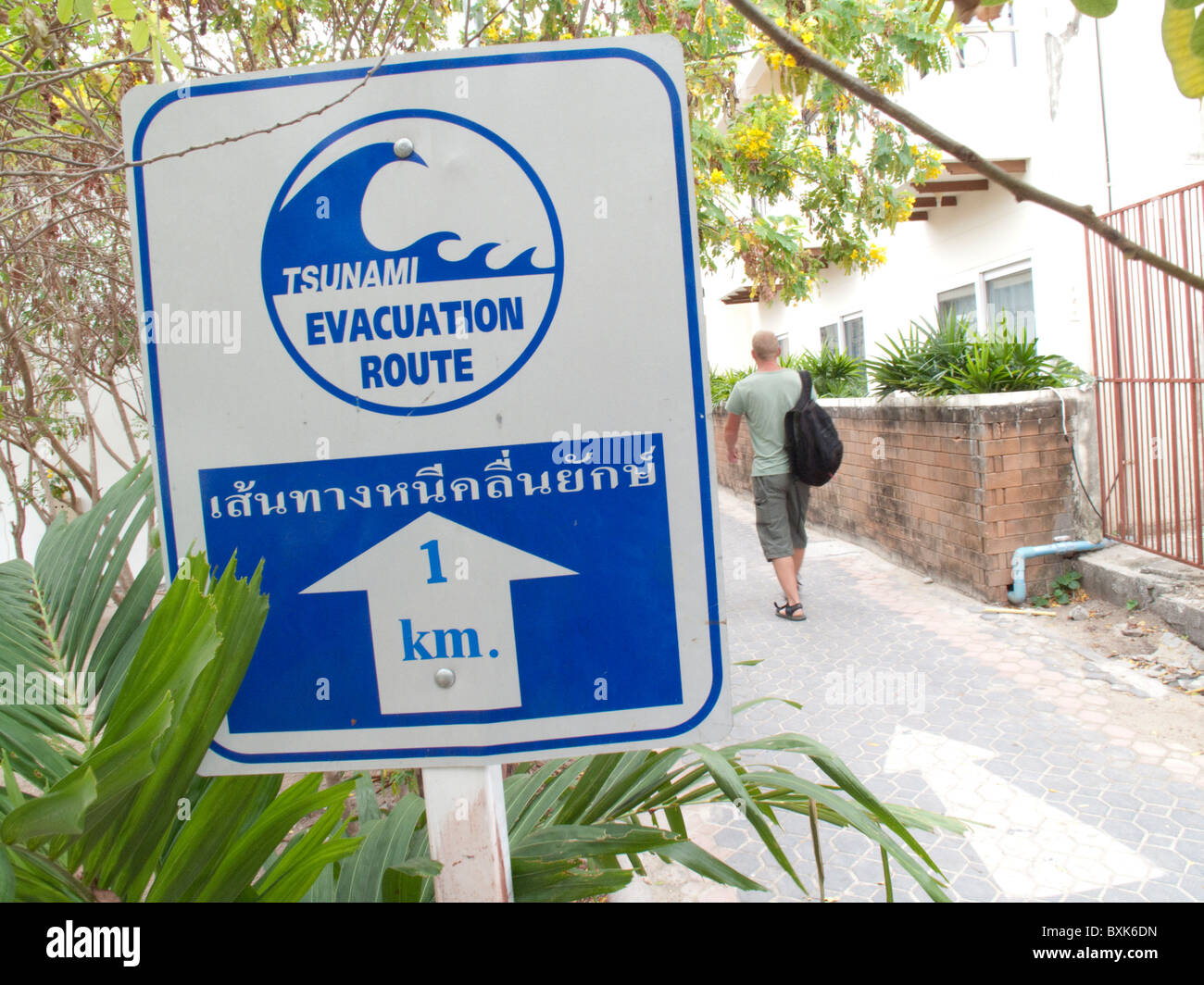 Tsunami evacuation signs direct people where to go in case of another ...