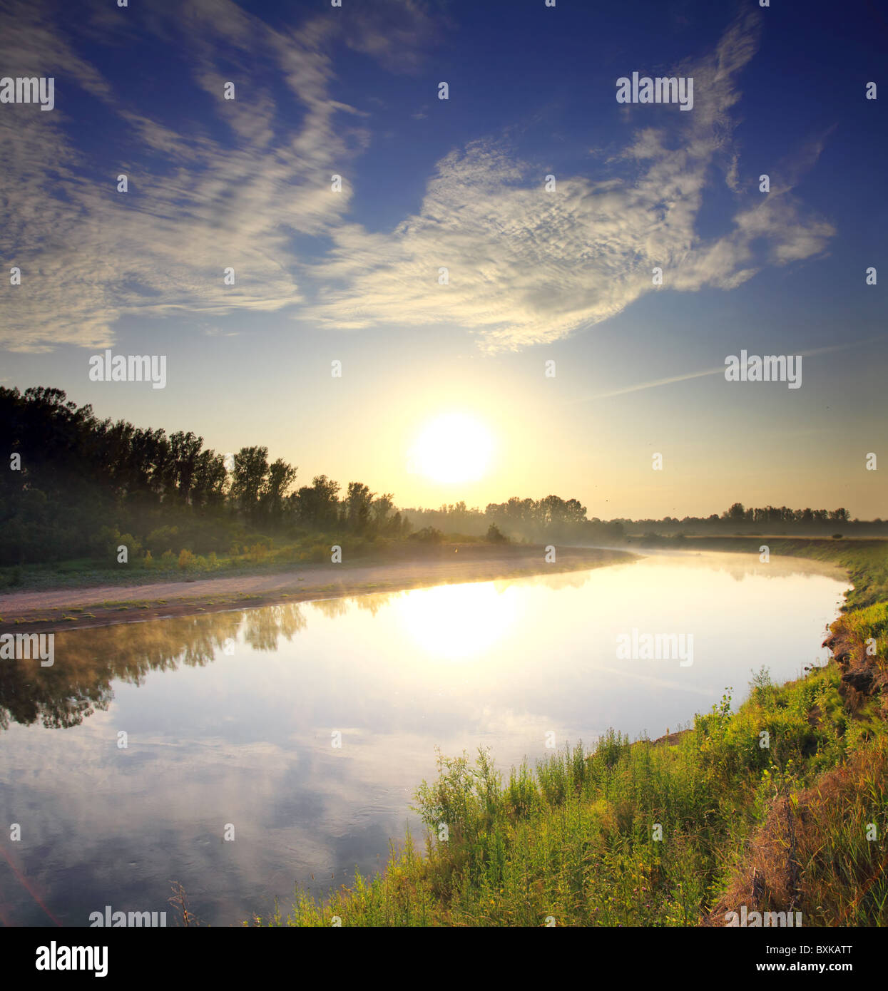 Summer sunrise over river hi-res stock photography and images - Alamy
