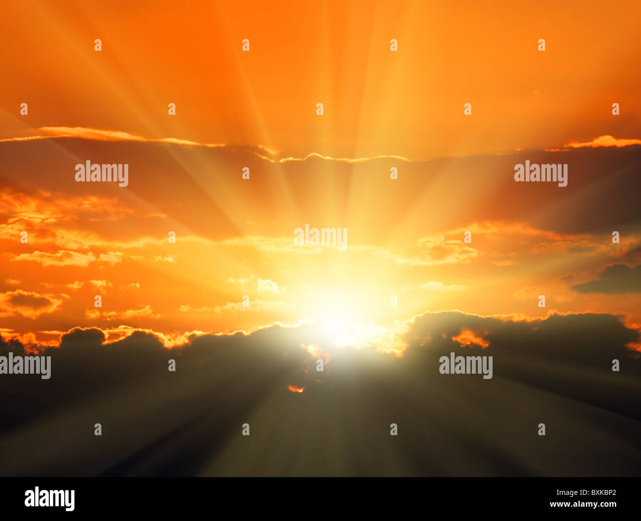 Orange sunbeams hi-res stock photography and images - Alamy