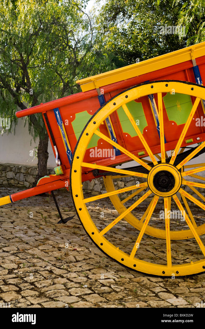 The Algarve, Brightly Painted Mule Cart Stock Photo - Alamy