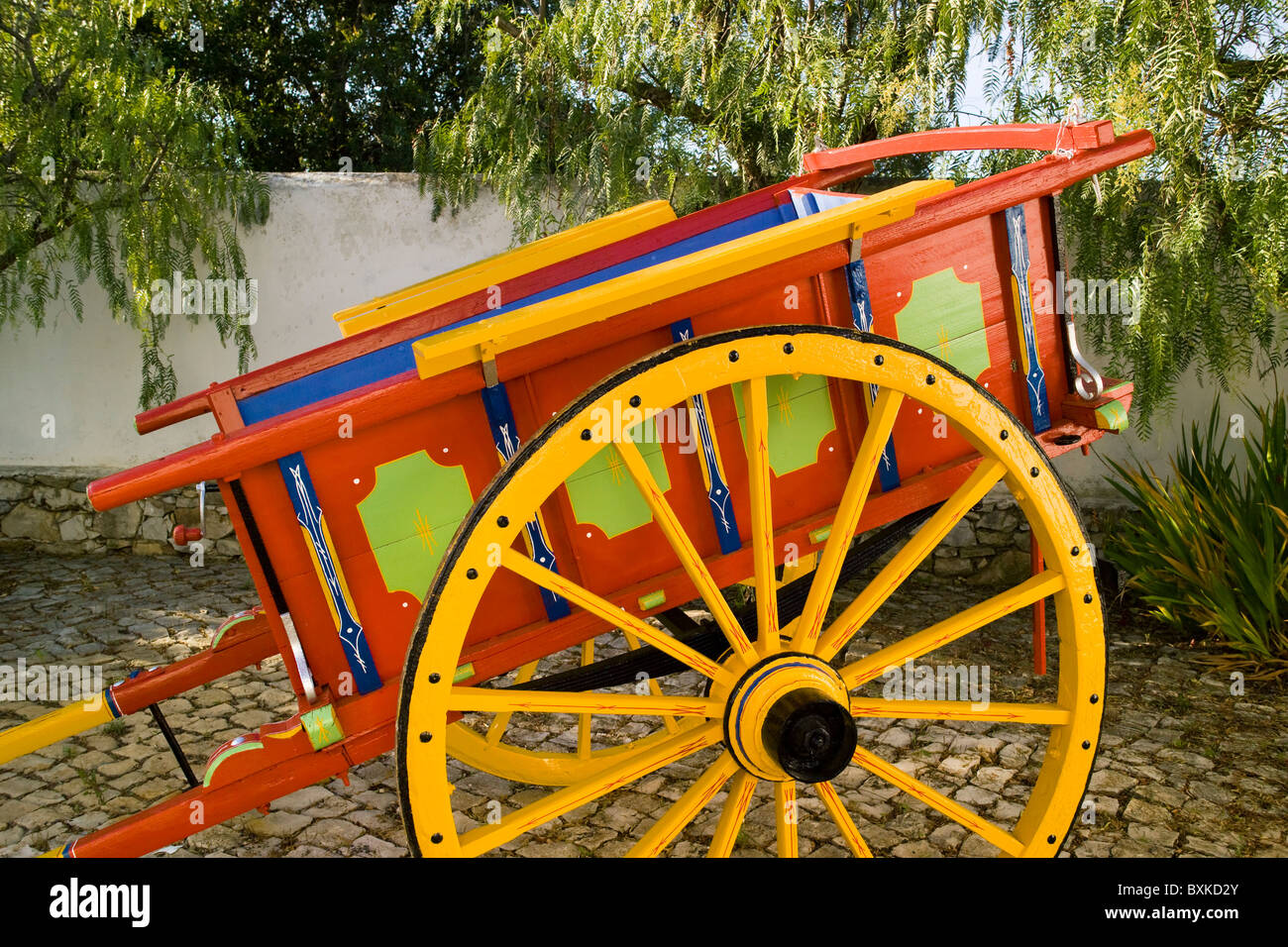 Portugal, The Algarve, Brightly Painted Mule Cart Stock Photo - Alamy
