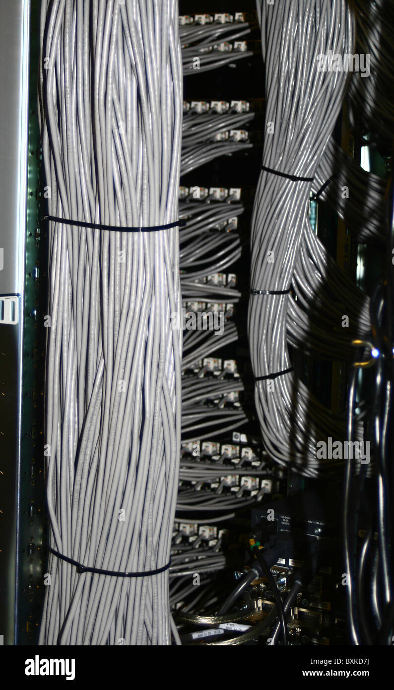 Ethernet cables connected to switches, terminal blocks Stock Photo - Alamy