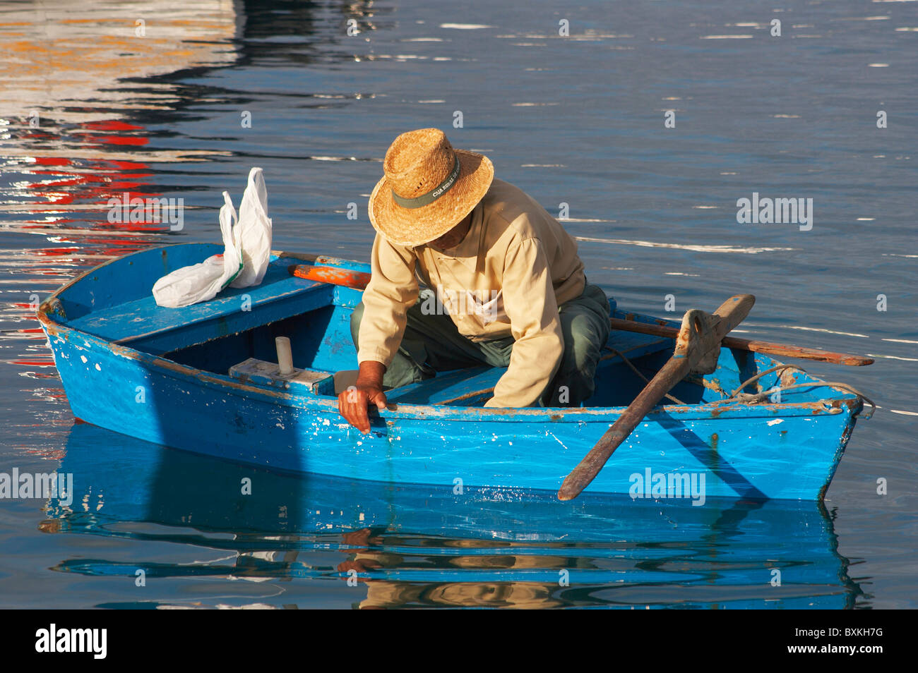 La Graciosa Island, Fisherman, Rowing Boat Stock Photo - Alamy