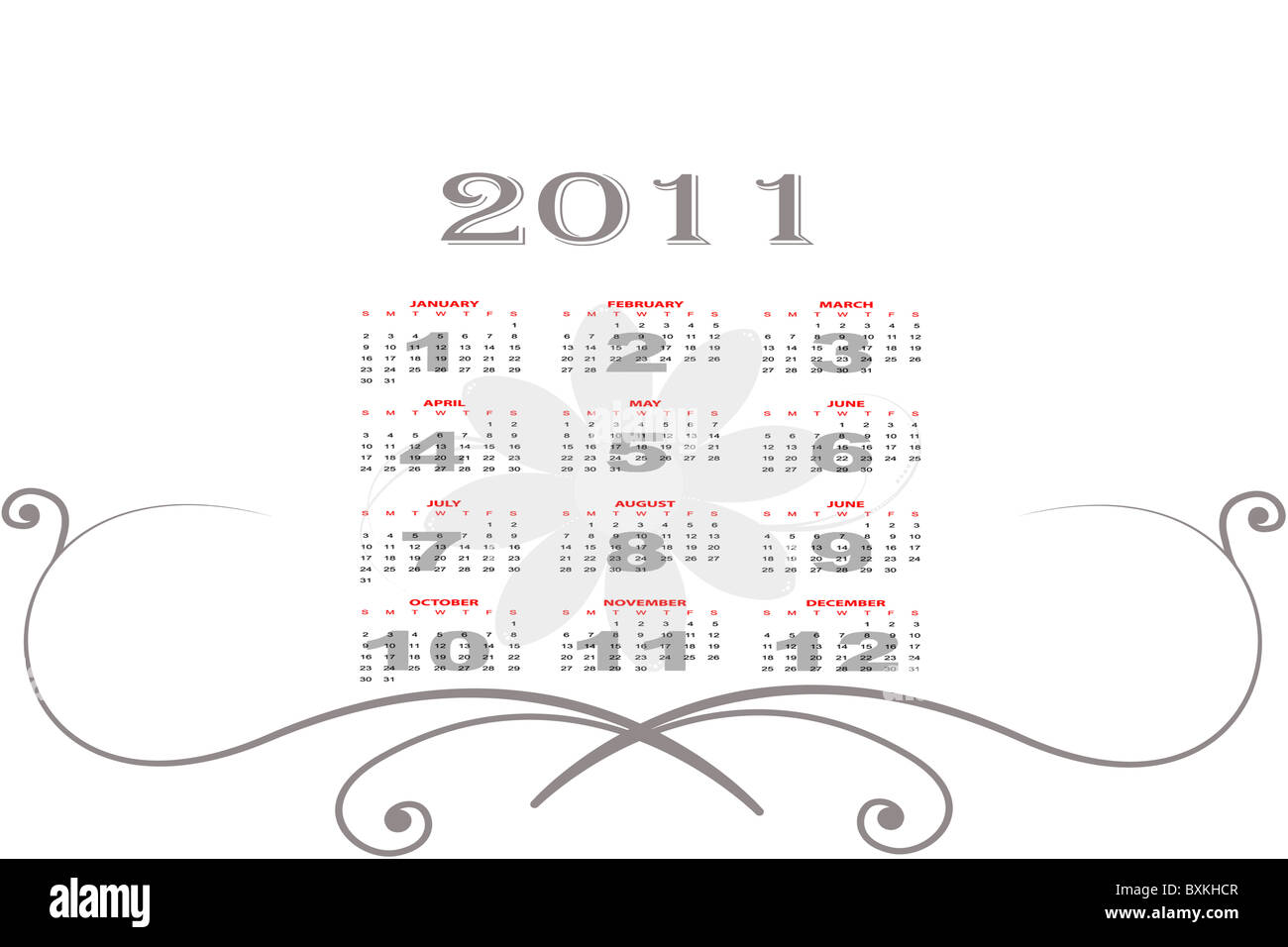 October 2011 calendar hi-res stock photography and images - Alamy