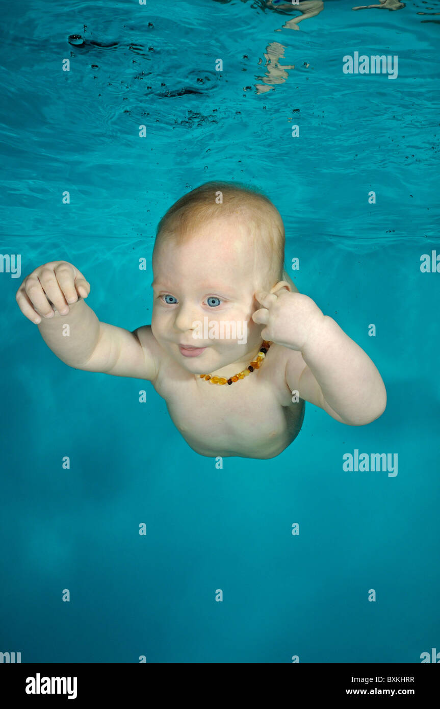 Babyswimming, Baby diving underwater in Pool and having fun, Baby water ...
