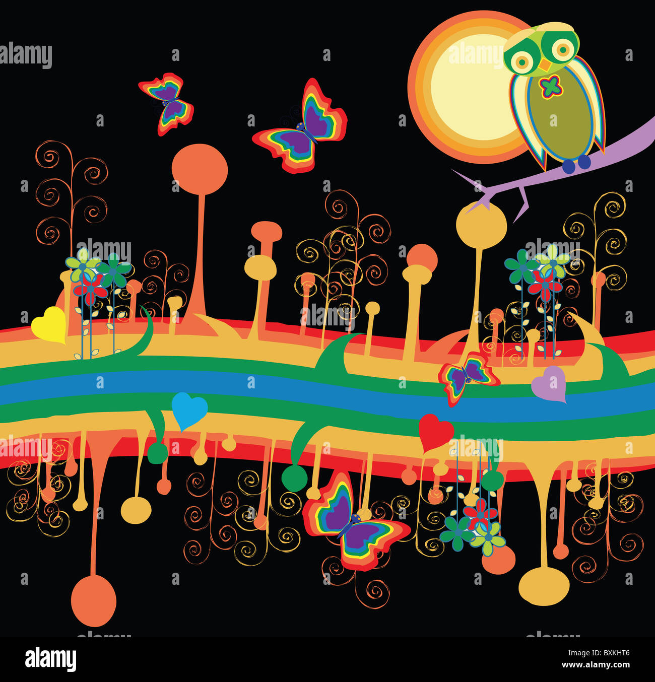 Wild retro night Stock Photo - Alamy