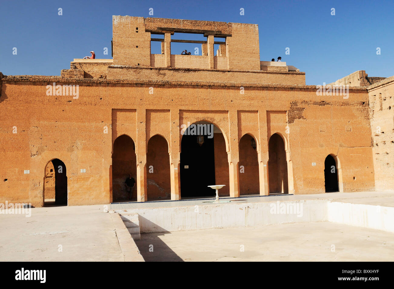Gateway to ramparts with sunken pool in Central Court at the ruins of ...