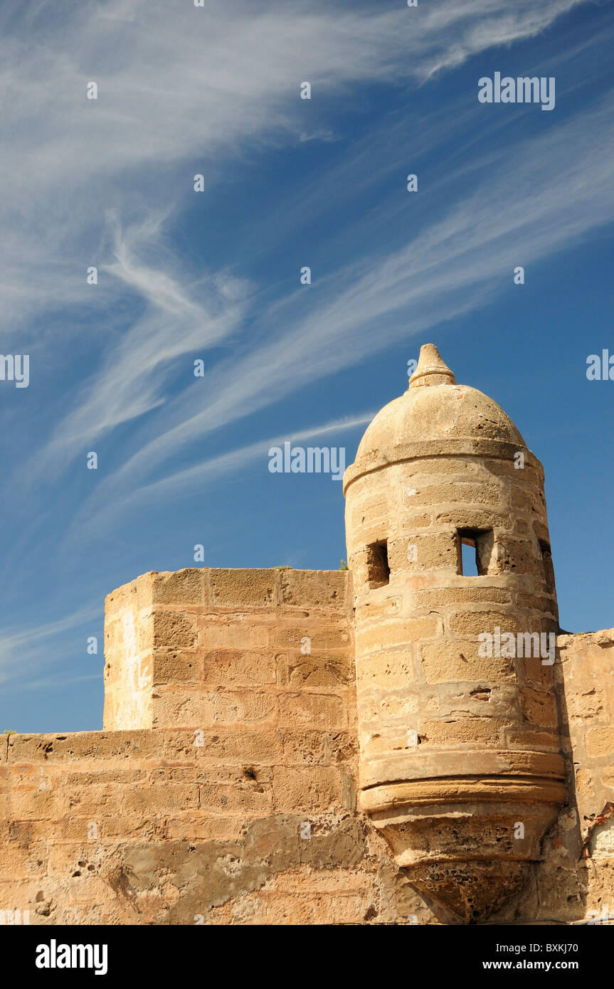 Rampart tower, Skala du port Stock Photo - Alamy